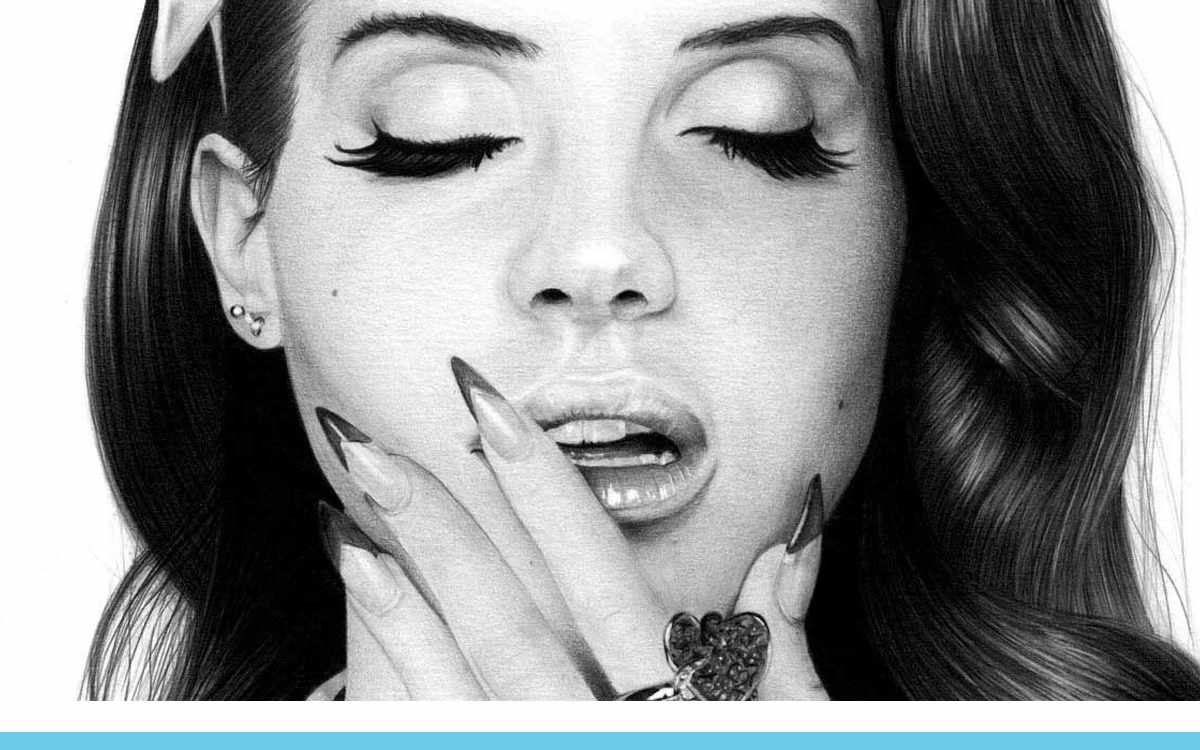 LANA DEL REY PENCIL DRAWING, by Artist Sophie lawson